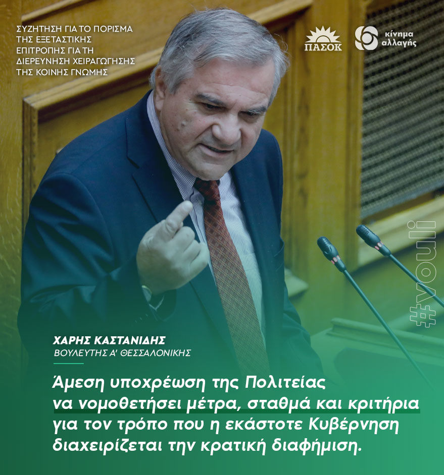Χάρης Καστανίδης: «Άμεση υποχρέωση της Πολιτείας να νομοθετήσει μέτρα ...